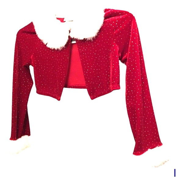 Bonnie Jean | Other | Bonnie Jean Little Girls Size 8 Red Shrug White ...